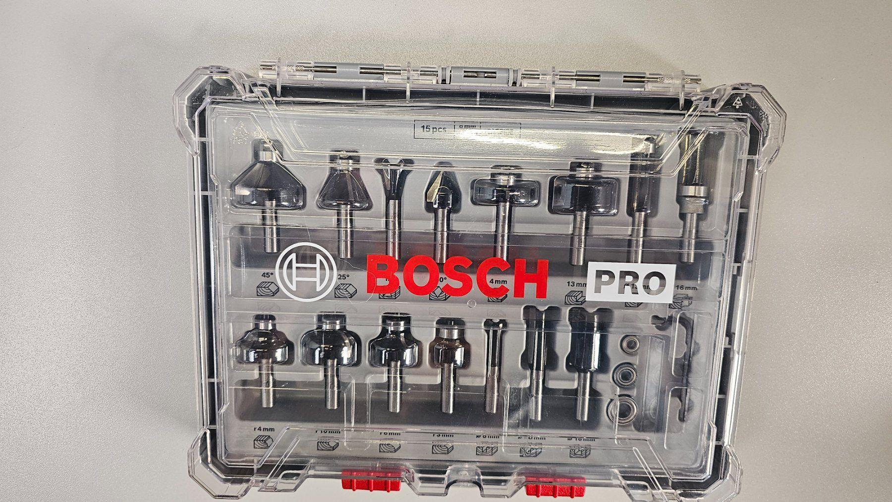 Bosch PRO Nutfräser- Set, gemischt, Schaft 8 mm, 15-tlg. - 2607017472 ...
